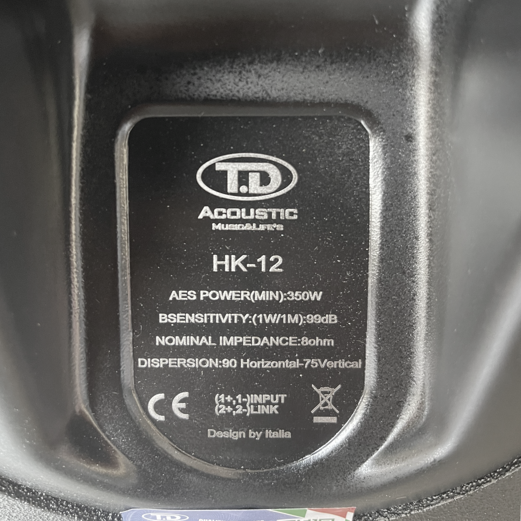 LOA CHUYÊN NGHIỆP TD HK-12 ( DESIGNED BY ITALY) - Chính Hãng TD ...
